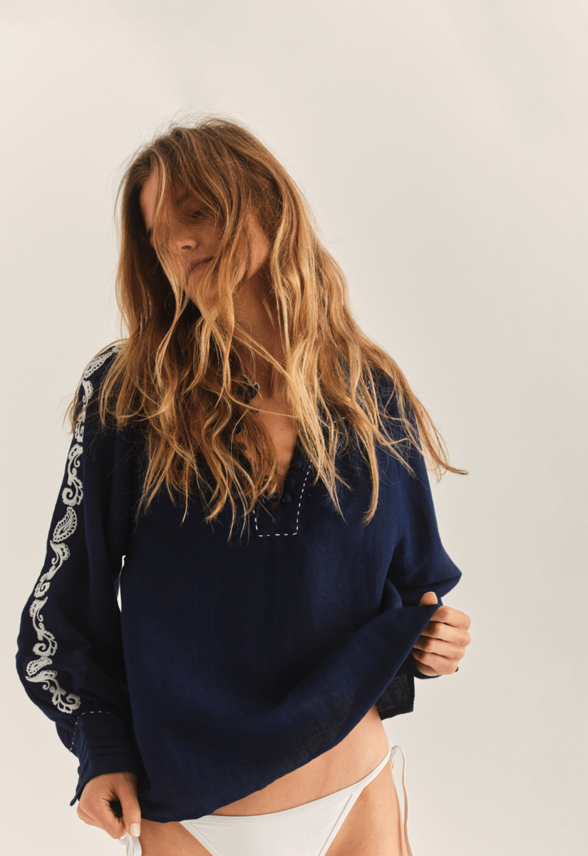 Marisol Ls Top-Navy – Cartolina