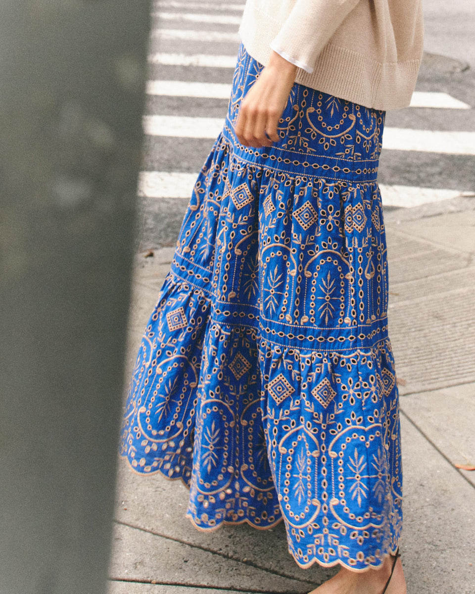 Selena Midi Skirt-Royal Azure Almond – Cartolina