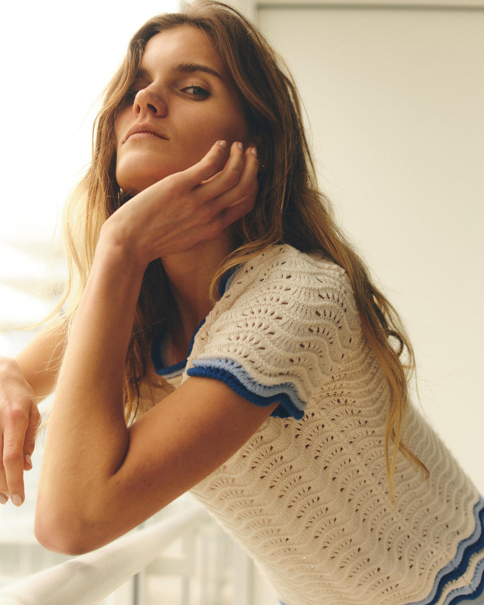 Phaedra Top-Indigo Wave/Ivory – Cartolina