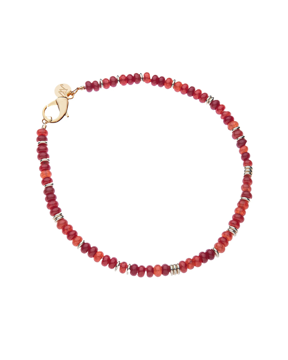 Jane Win Gumdrop Beaded Necklace - Red Agate – Cartolina